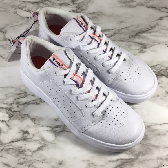 Speedo | Shoes | Speedo Triple White Faux Leather Adult Water Shoe ...